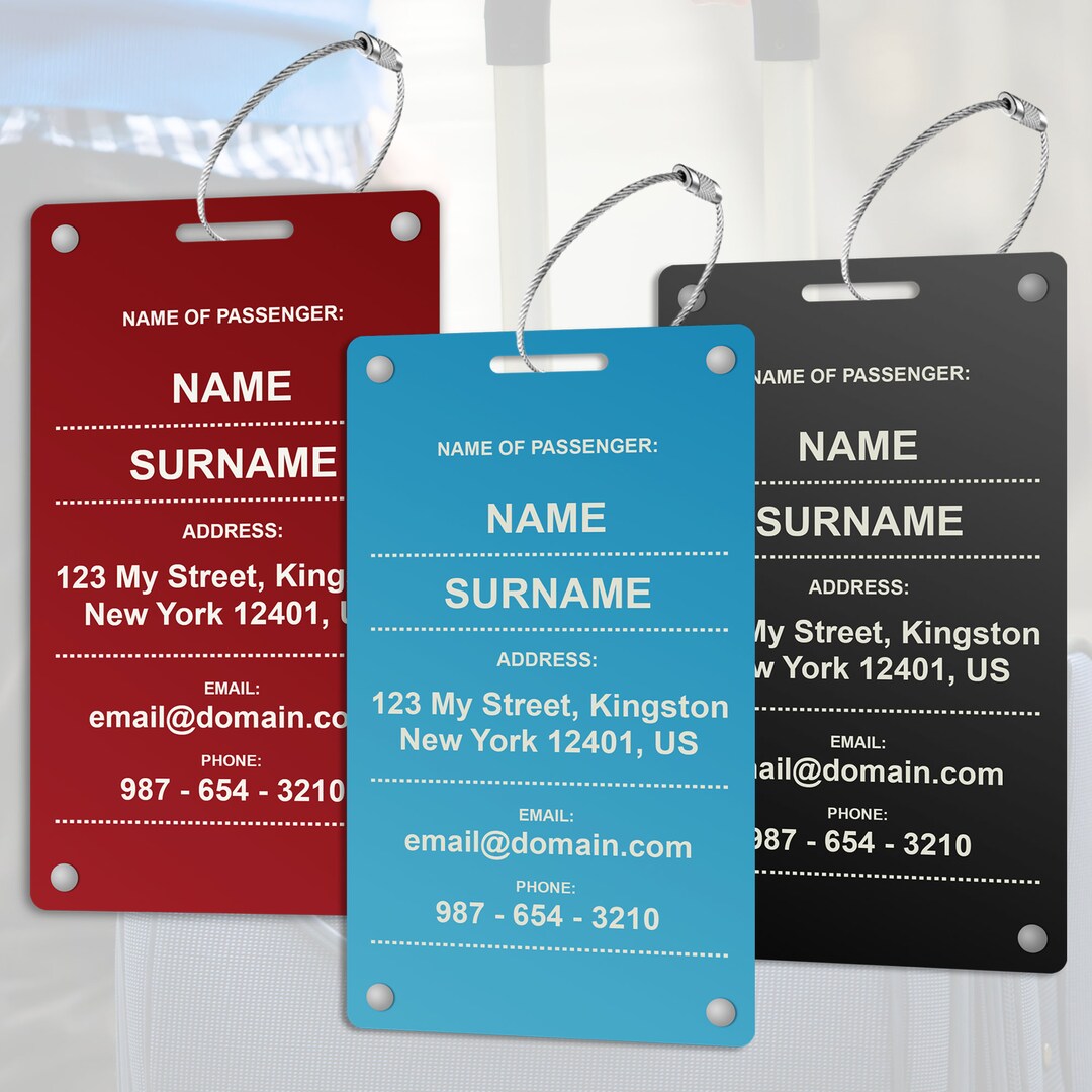 Personalized Luggage Tag for Suitcase Engraved Metal Bag Tags With Name ...