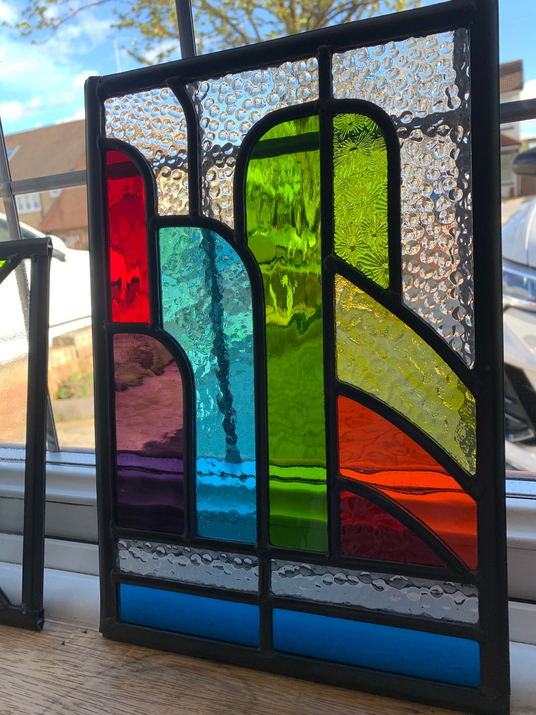 Stained Glass Art Deco Style Panel - Etsy