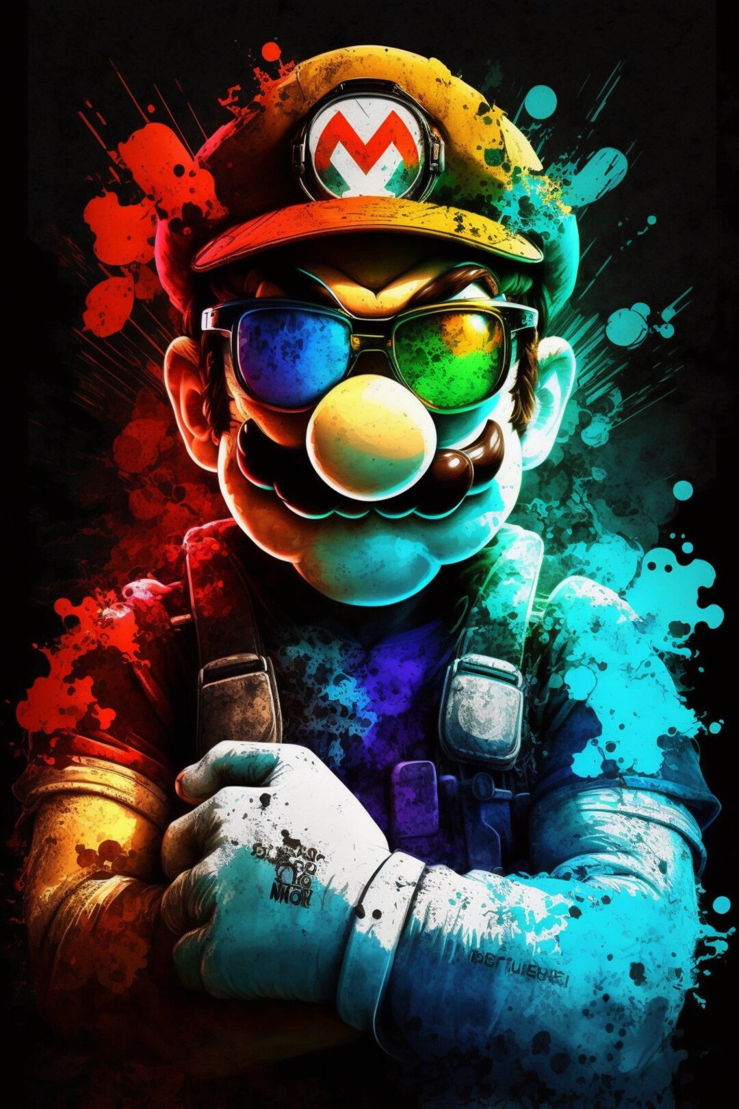 Colorful Mario Bros - Etsy