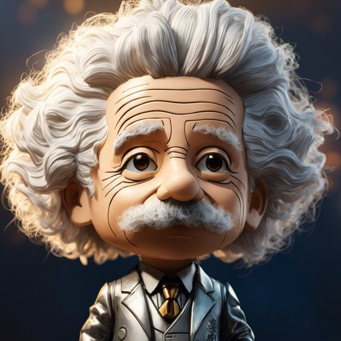 Einstein Miniature Einstein Cartoon Style Miniature - Etsy