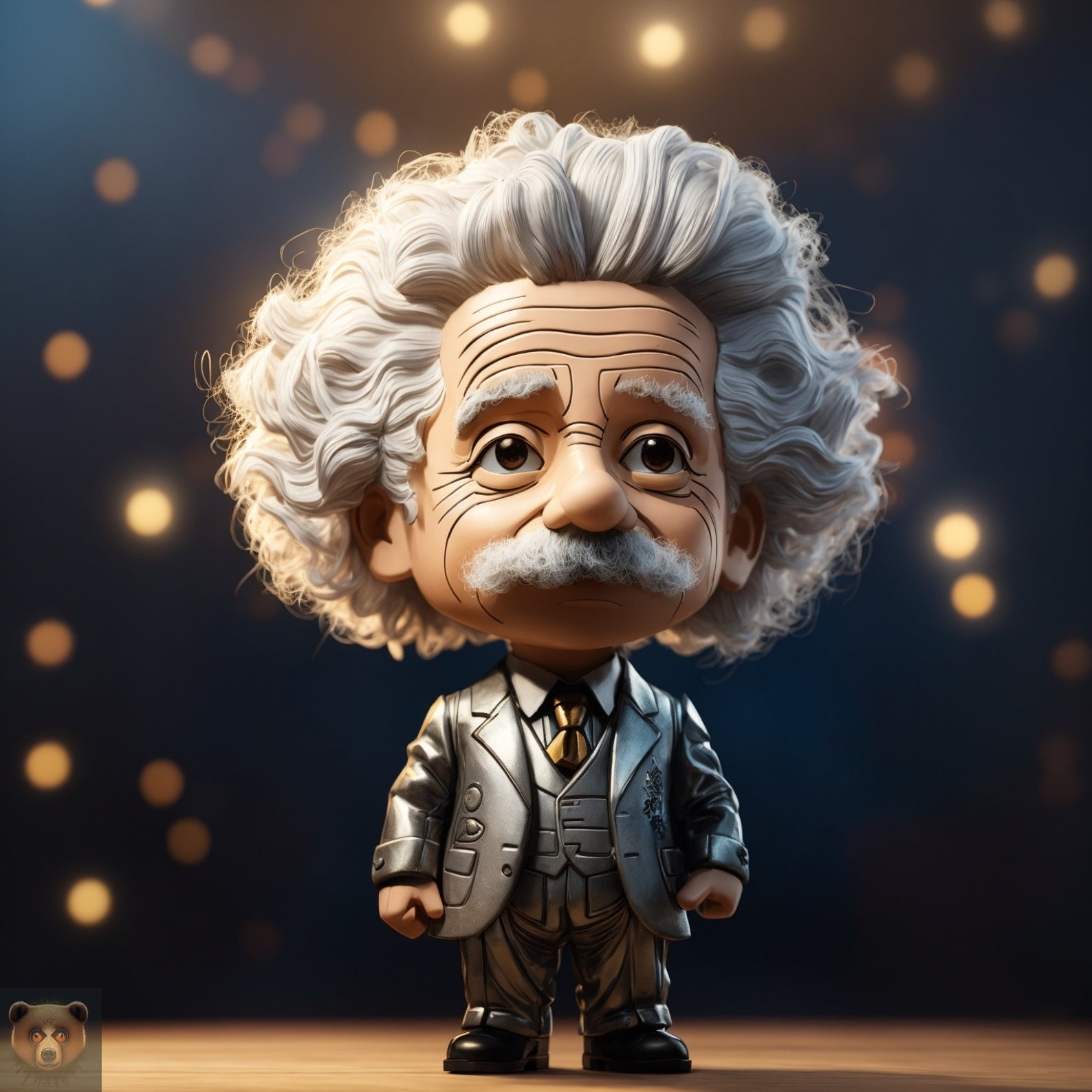 Einstein Miniature Einstein Cartoon Style Miniature - Etsy