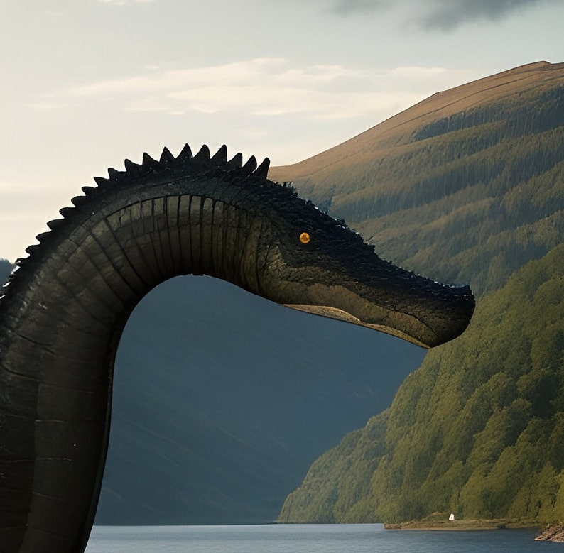 Loch Ness Monster, Nessy, Monster, Dinosaur, AI Created - Etsy