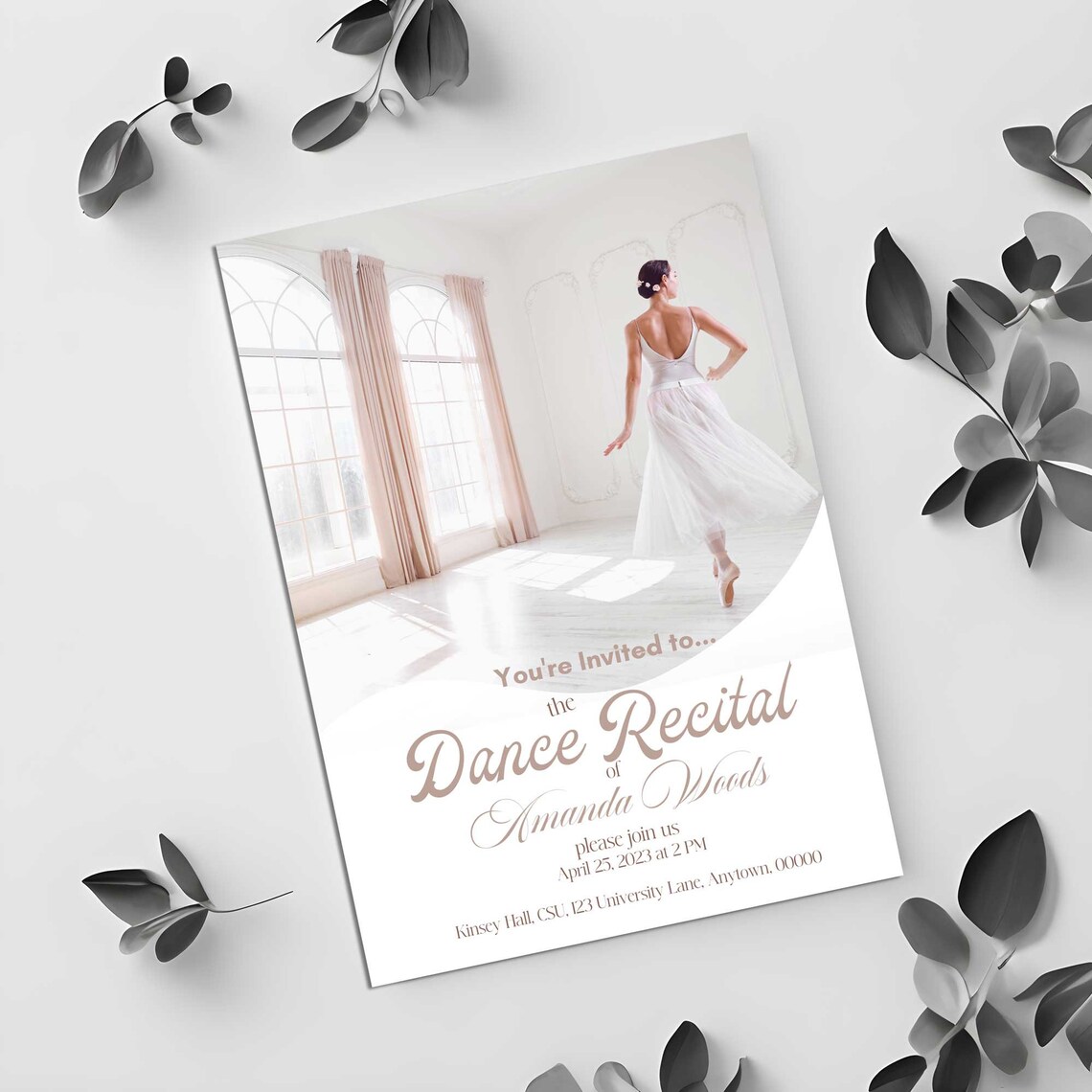 Performance Recital Printable and Electronic Editable Photo Invitation ...