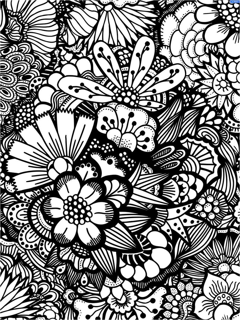 Giant Coloring Poster | Floral Zentangle Coloring | Creative Coloring ...