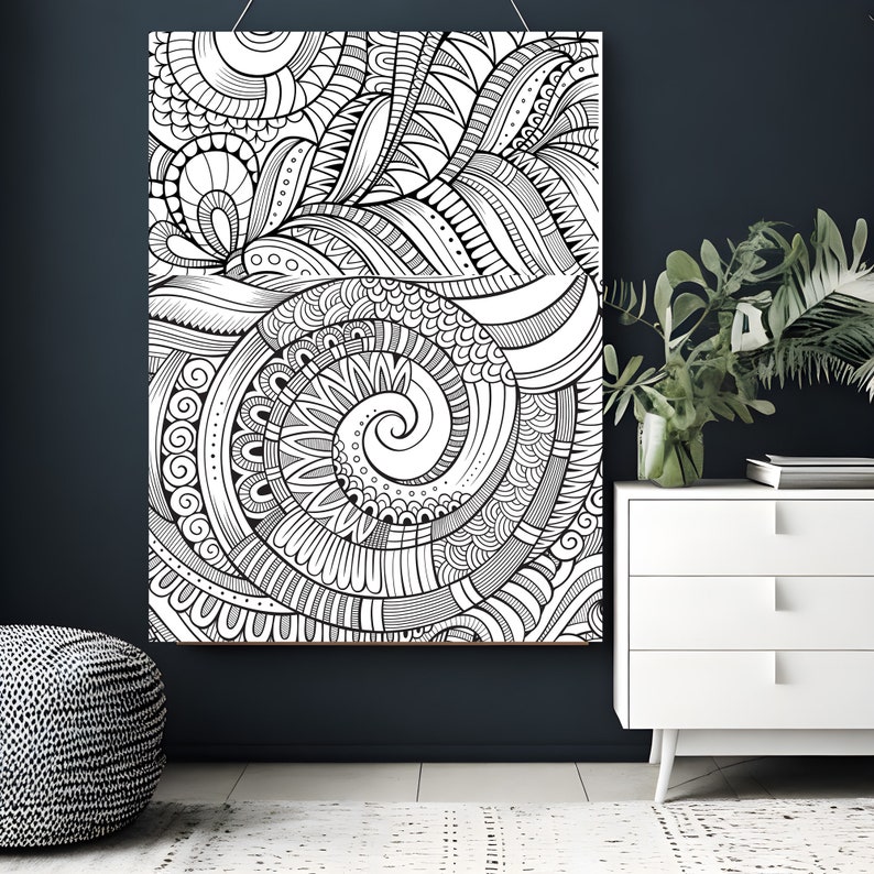 Giant Coloring Poster | Zentangle Coloring | Creative Coloring Page ...