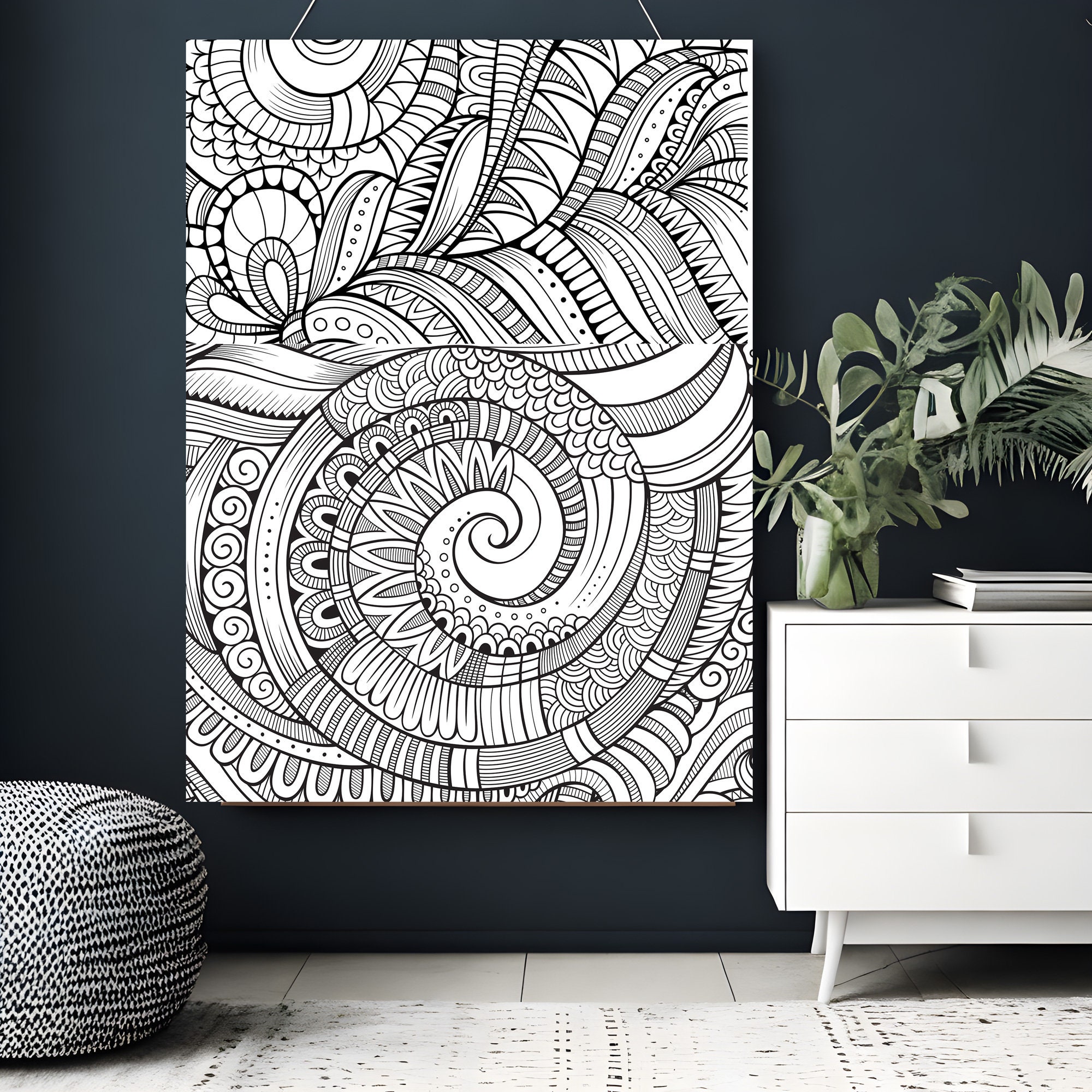 Giant Coloring Poster | Zentangle Coloring | Creative Coloring Page ...