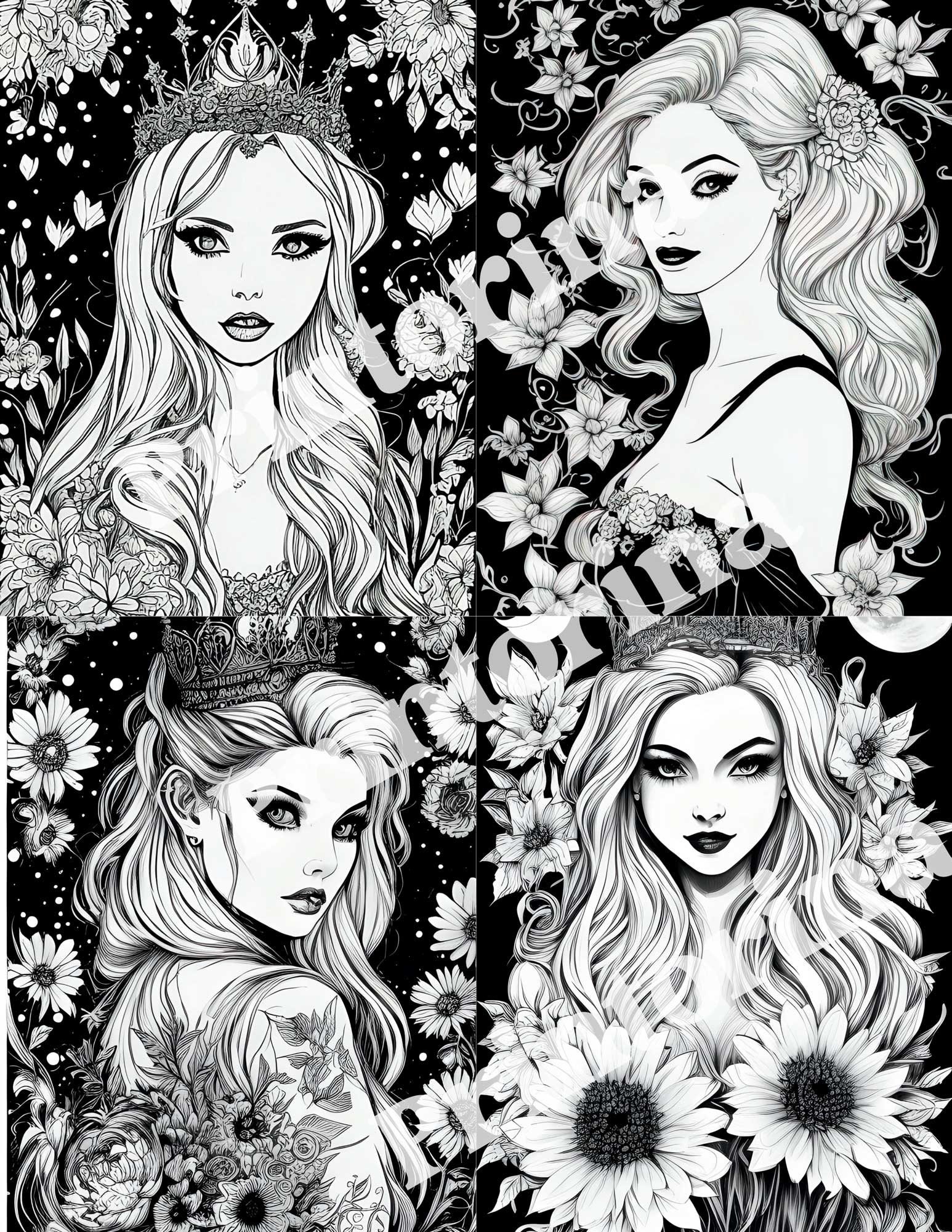 Dark Comic Book Beauties Digital Adult Coloring Book | Adult Coloring ...