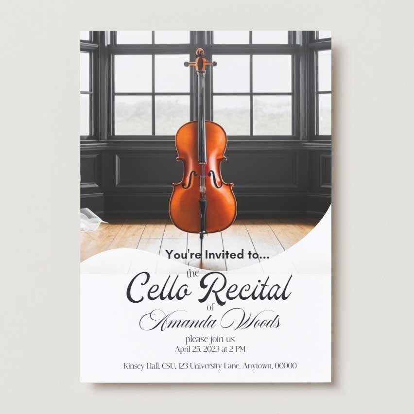 Performance Recital Printable and Electronic Editable Photo Invitation ...