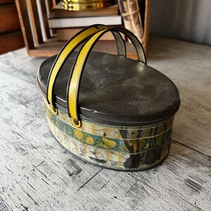 Vintage Oval Tindeco Fruit Design Container With Handles, Rustic Patina ...