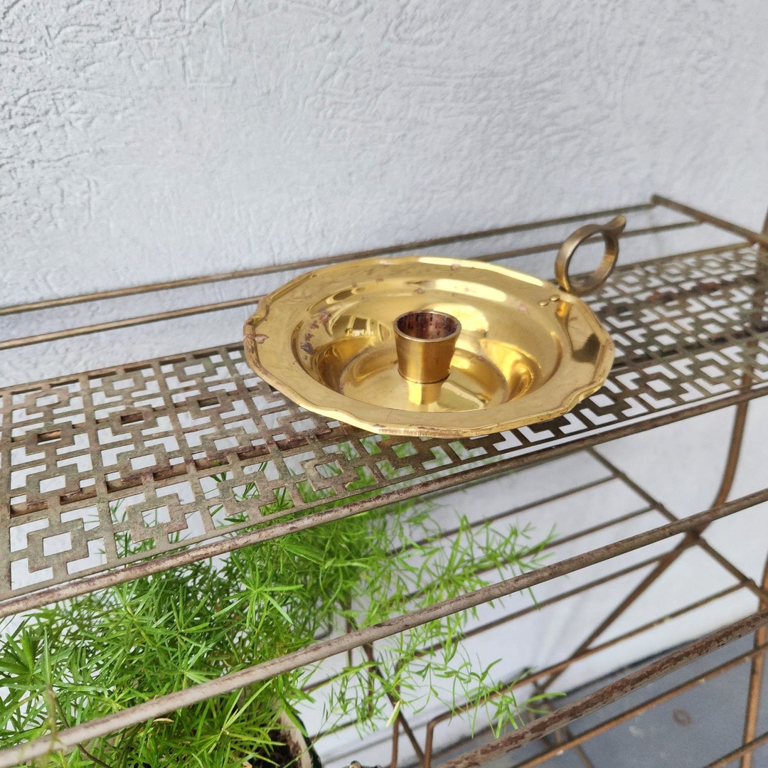 Vintage Brass Candlestick With Finger Loop by Teleflora Decorative Edge ...