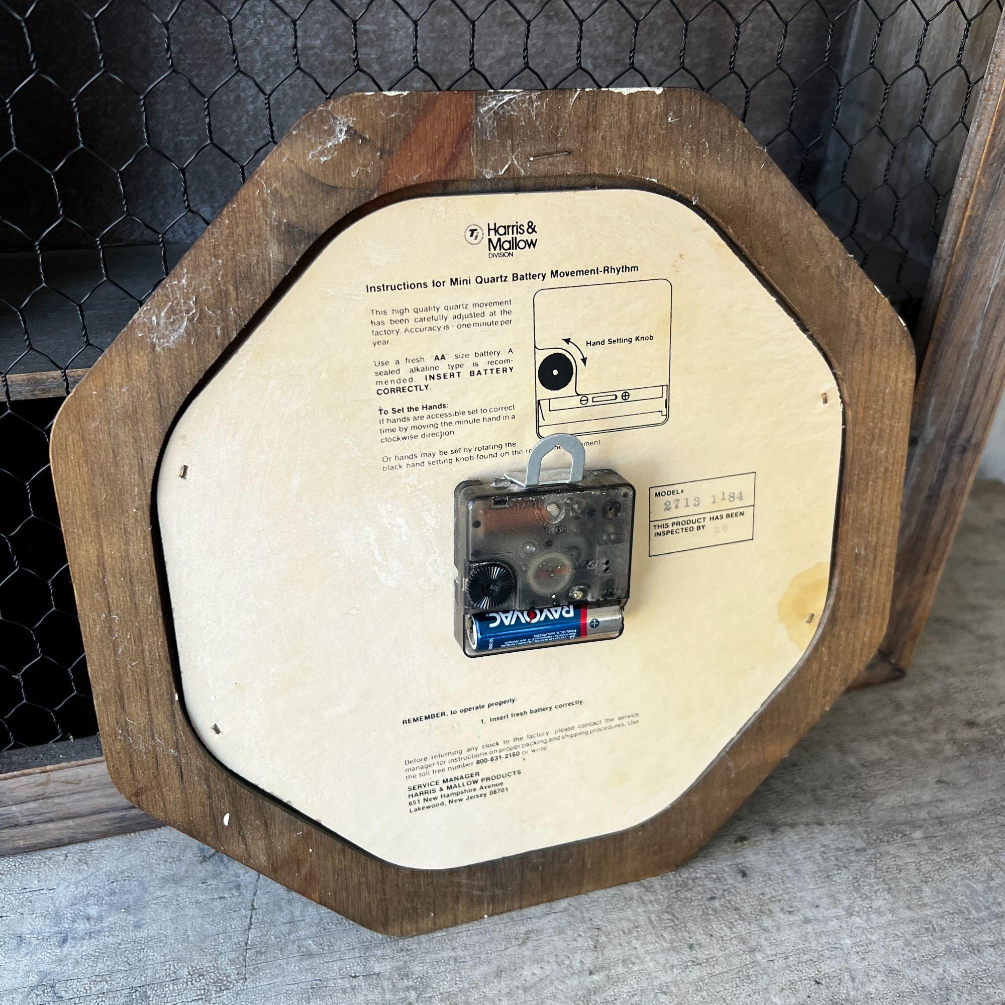 Vintage Verichron Octagon Wall Clock 11x11 Wood Quartz Battery-powered ...