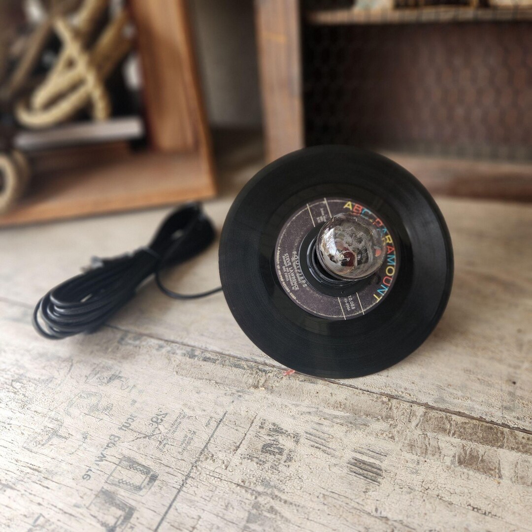 Upcycled Vinyl Record Pendant Lamp: Handmade Hanging Light With 16ft ...