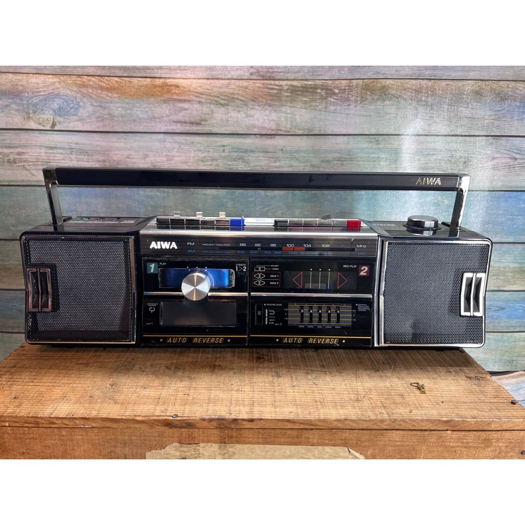 Vintage AIWA Boombox Bluetooth Speaker Retro Repurposed Portable Audio ...