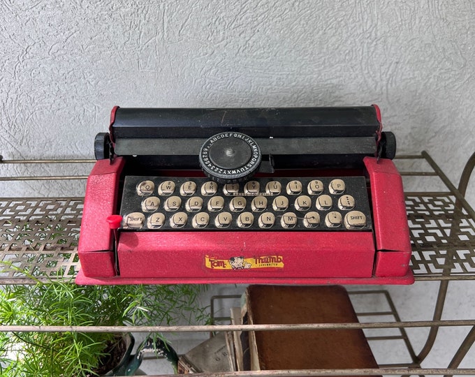 Vintage Red Tom Thumb Junior Typewriter Toy - Collectible Child's ...
