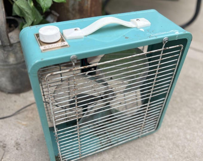 Vintage Eskimo Box Fan Model 121050 Mcgraw-edison Co. Blue Metal - Etsy