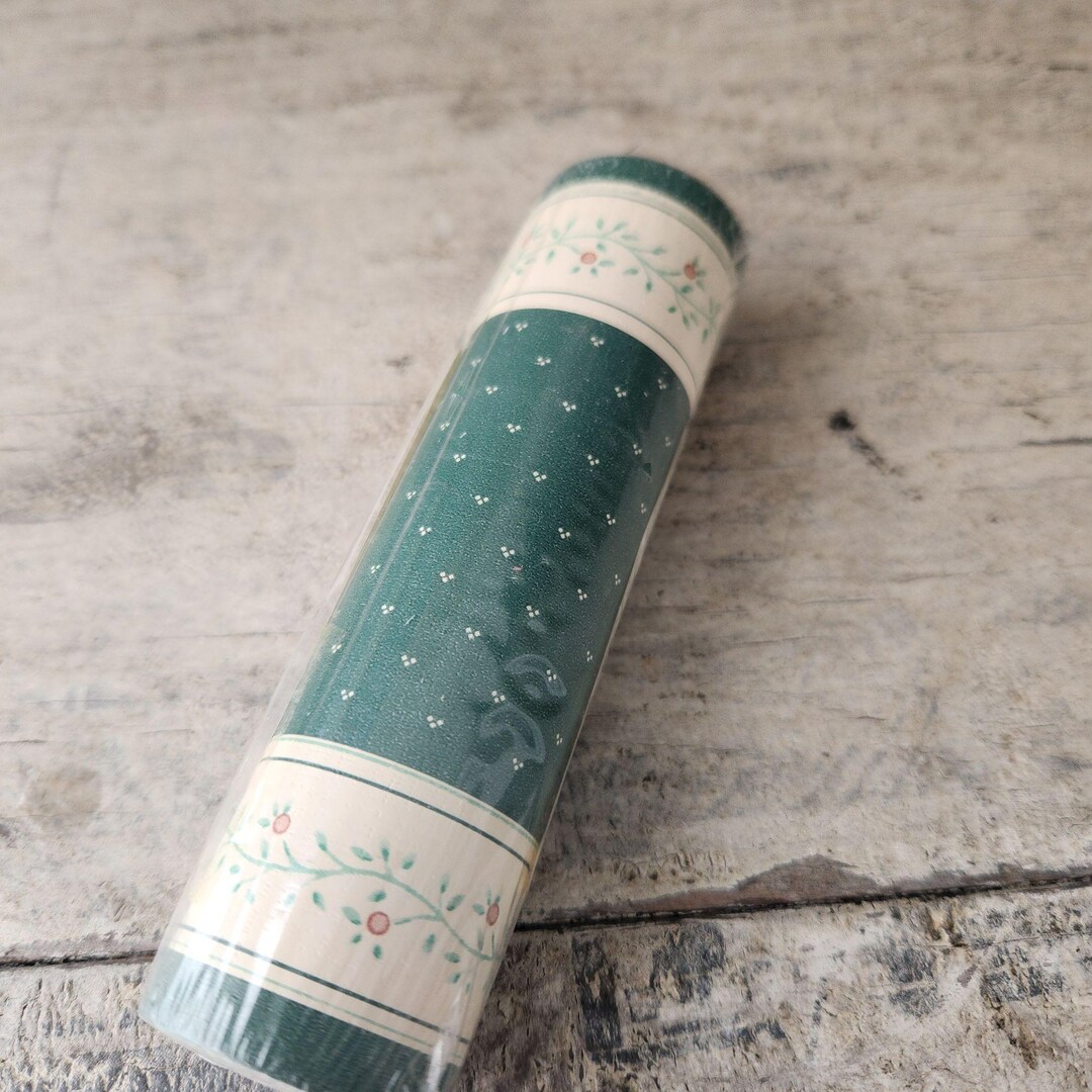 Vintage Roll Green Floral Wallpaper Border by Borden, Inc. - Pattern # ...
