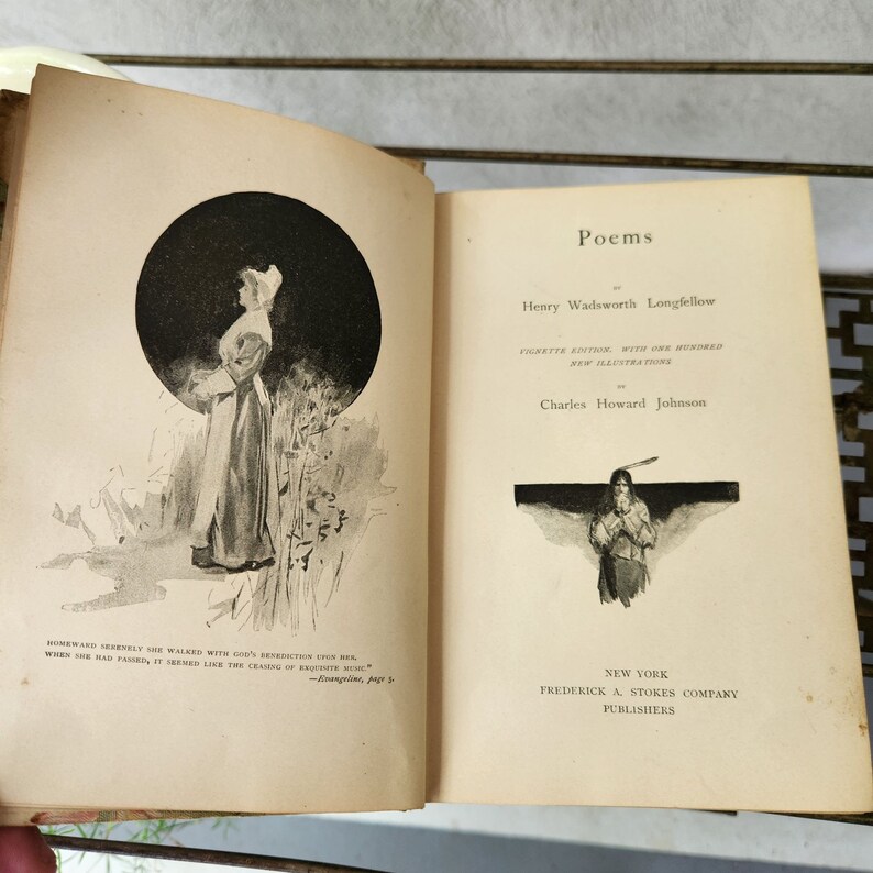1893 Poems by Henry Wadsworth Longfellow Vignette Edition Illustrated ...