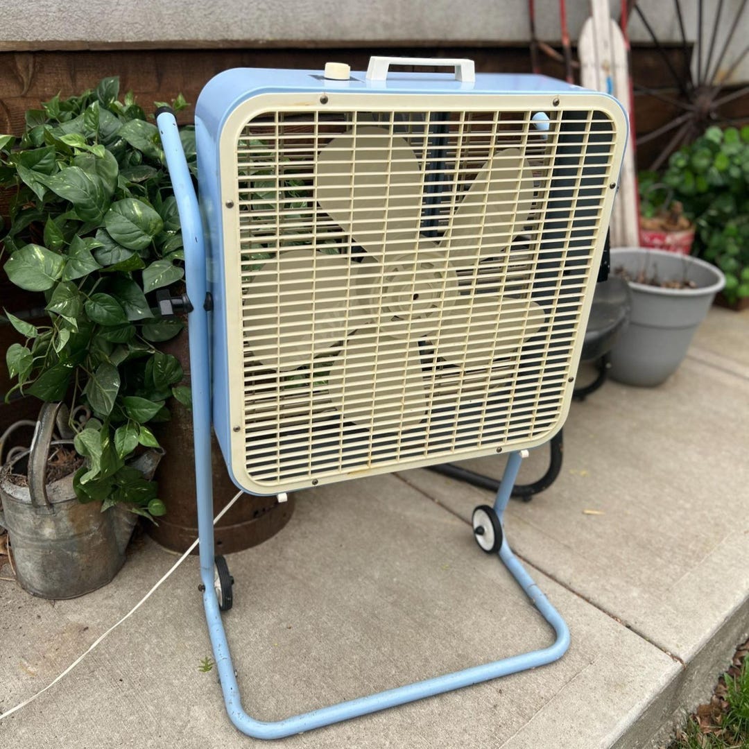 Vintage Blue Kmart Lakewood K-223 Box Fan With Stand & Wheels - Etsy