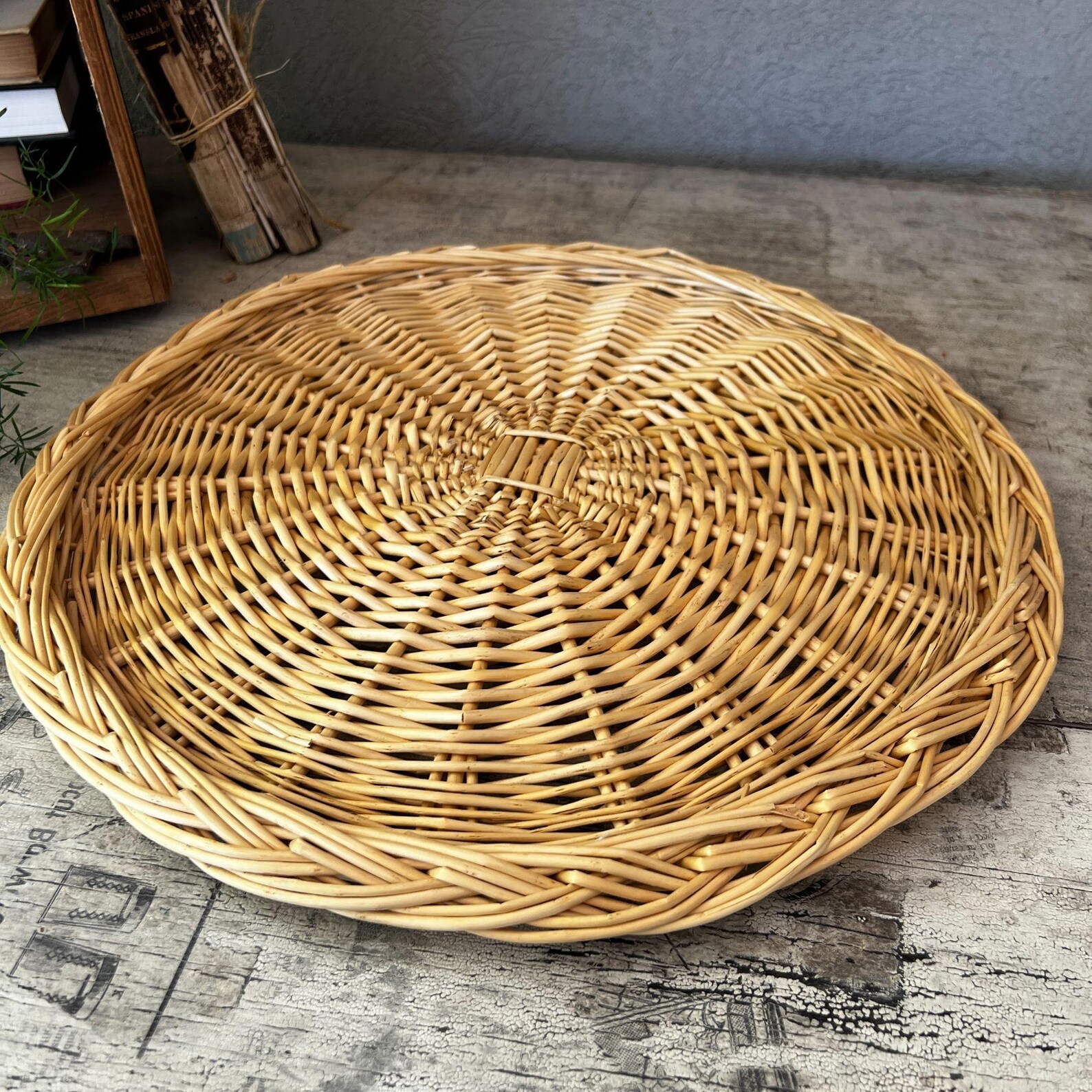Set of 5 Vintage Wicker Round Trays Boho Home Decor 14, 16, and 18 ...