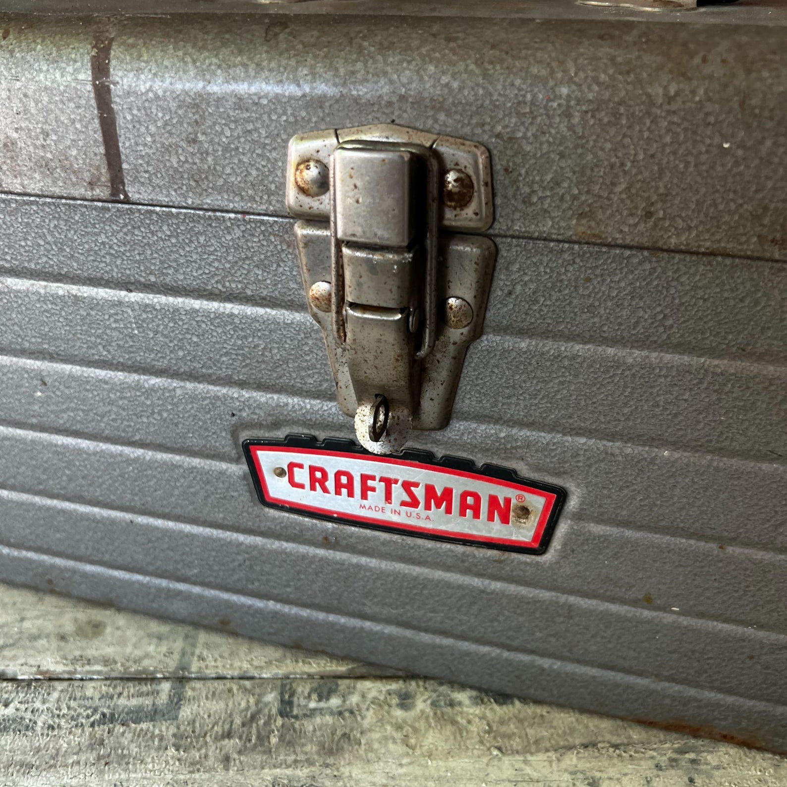 Vintage Grey Sears Craftsman Toolbox - Rusty Patina - Red Insert - Etsy