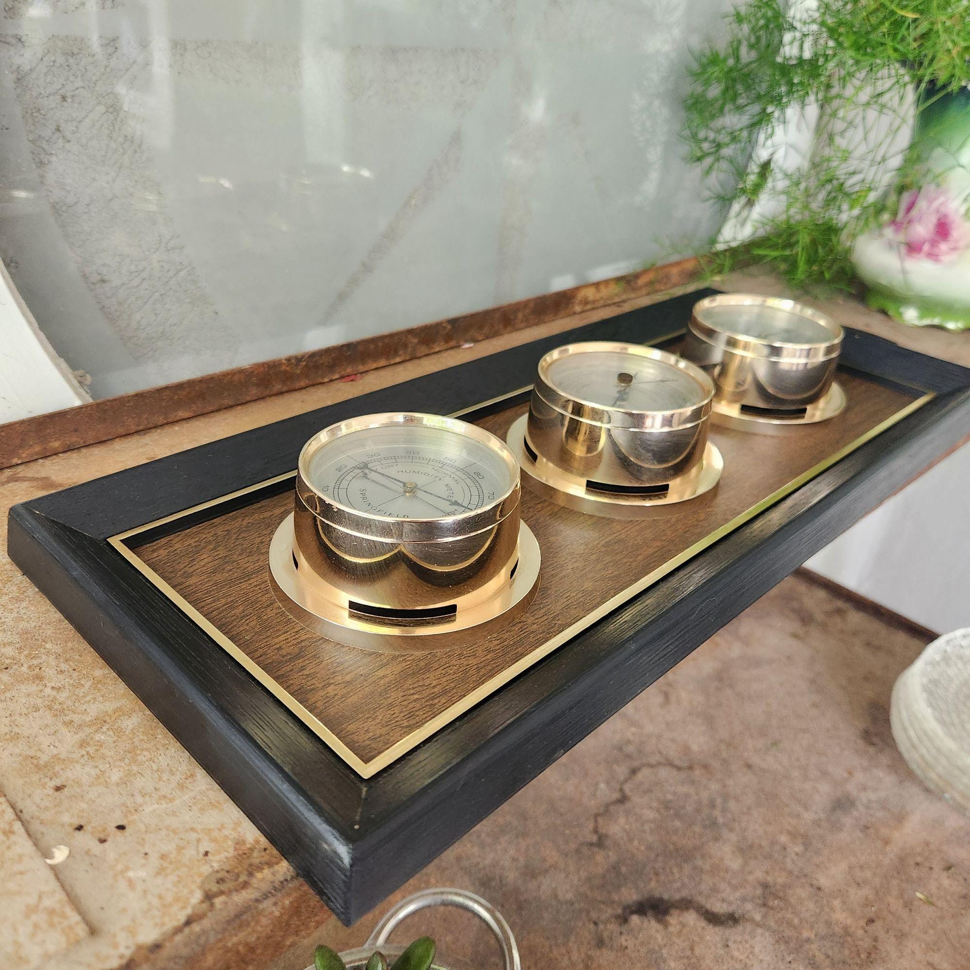 Vintage Springfield Thermometer Barometer Humidity Meter 17 Wall ...