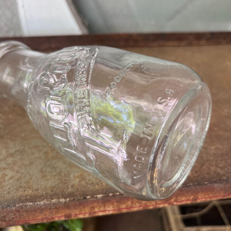 Vintage Weaver Quality Blue Ribbon Glass Milk Bottle Retro Dairy ...