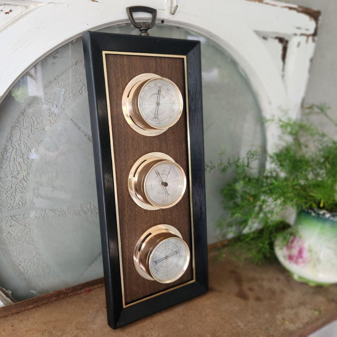 Vintage Springfield Thermometer Barometer Humidity Meter | 17" Wall ...