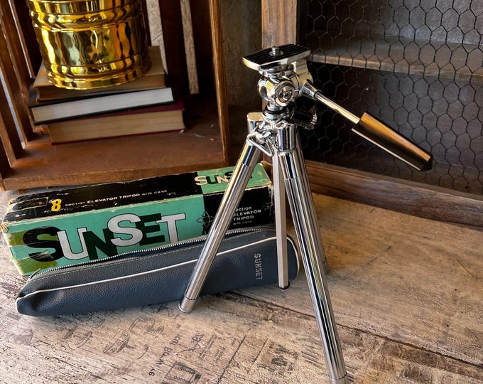 Vintage Sunset Elevator Tripod Model 8-SE With Original Box & Carrying ...