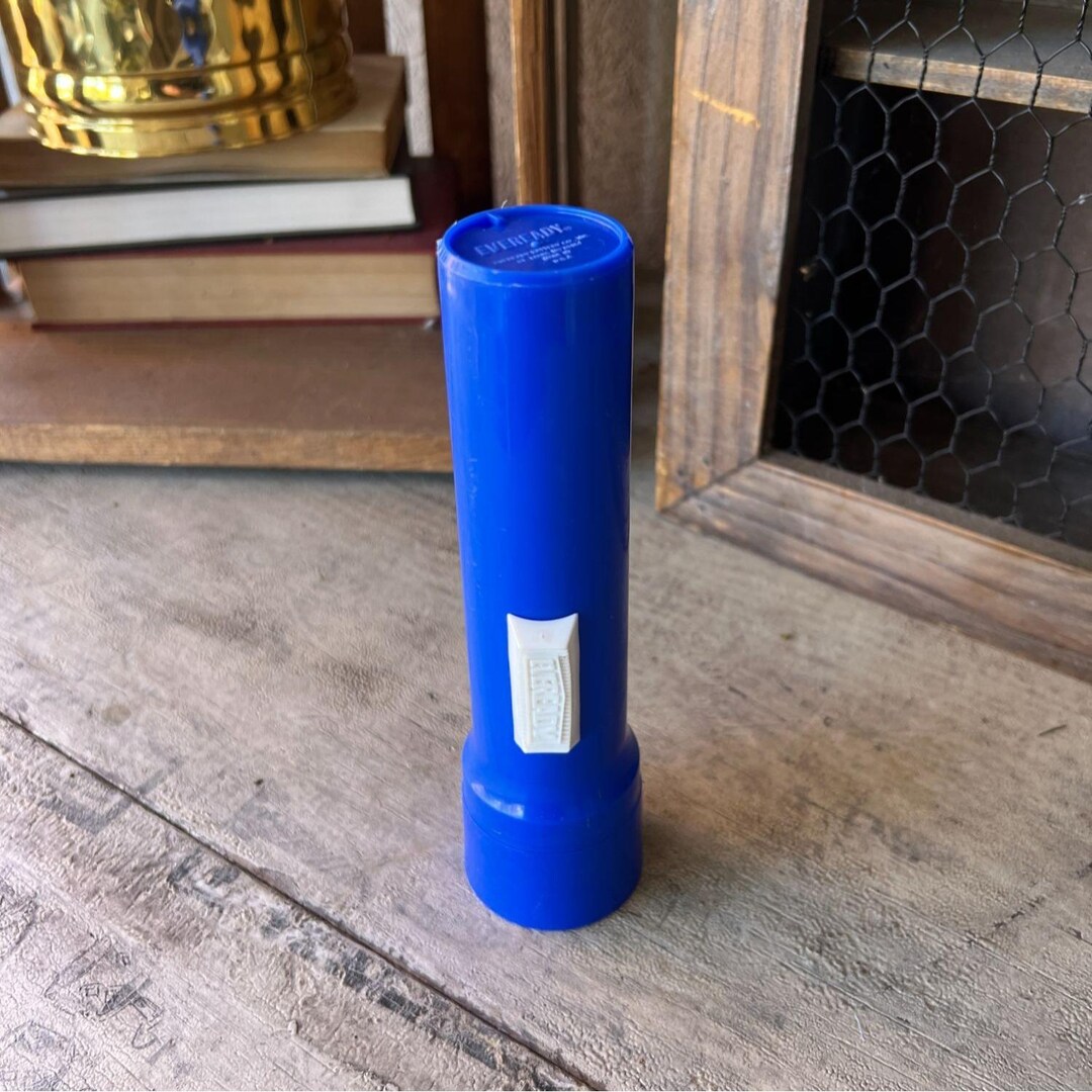 Vintage Blue Eveready Flashlight - Fully Functional Retro Torch - Etsy