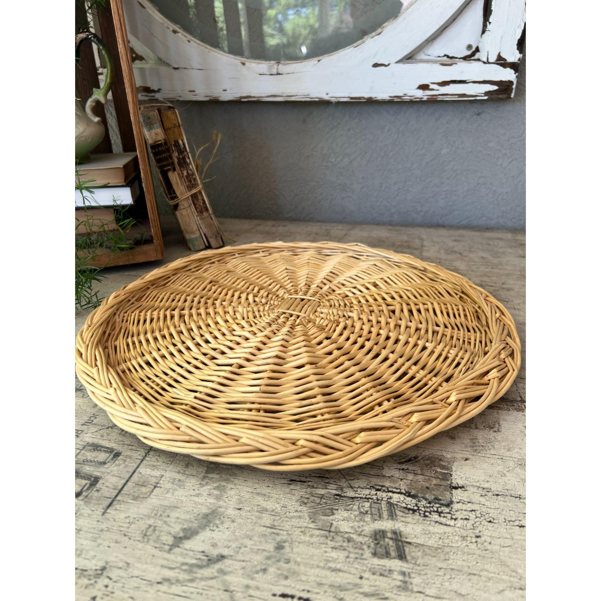 Set of 5 Vintage Wicker Round Trays Boho Home Decor 14, 16, and 18 ...