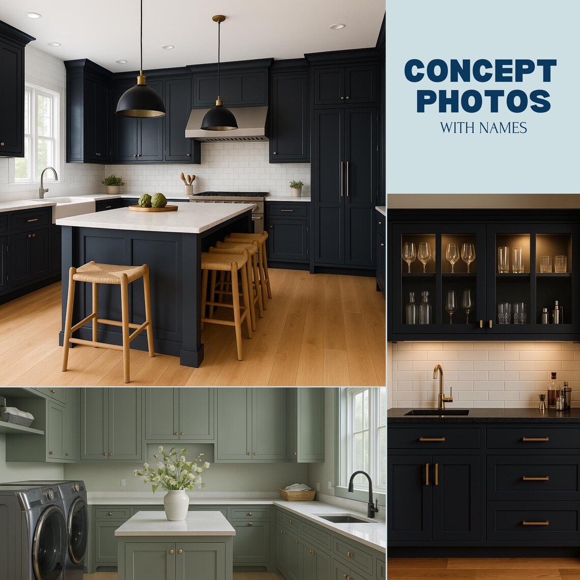 Dark Cabinet Color Palette for Home Interior Paint Palette for Benjamin ...