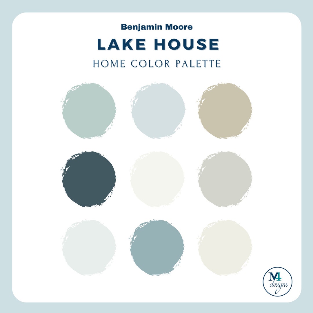 Lake House Color Palette for Home Interior Paint Palette for Benjamin ...