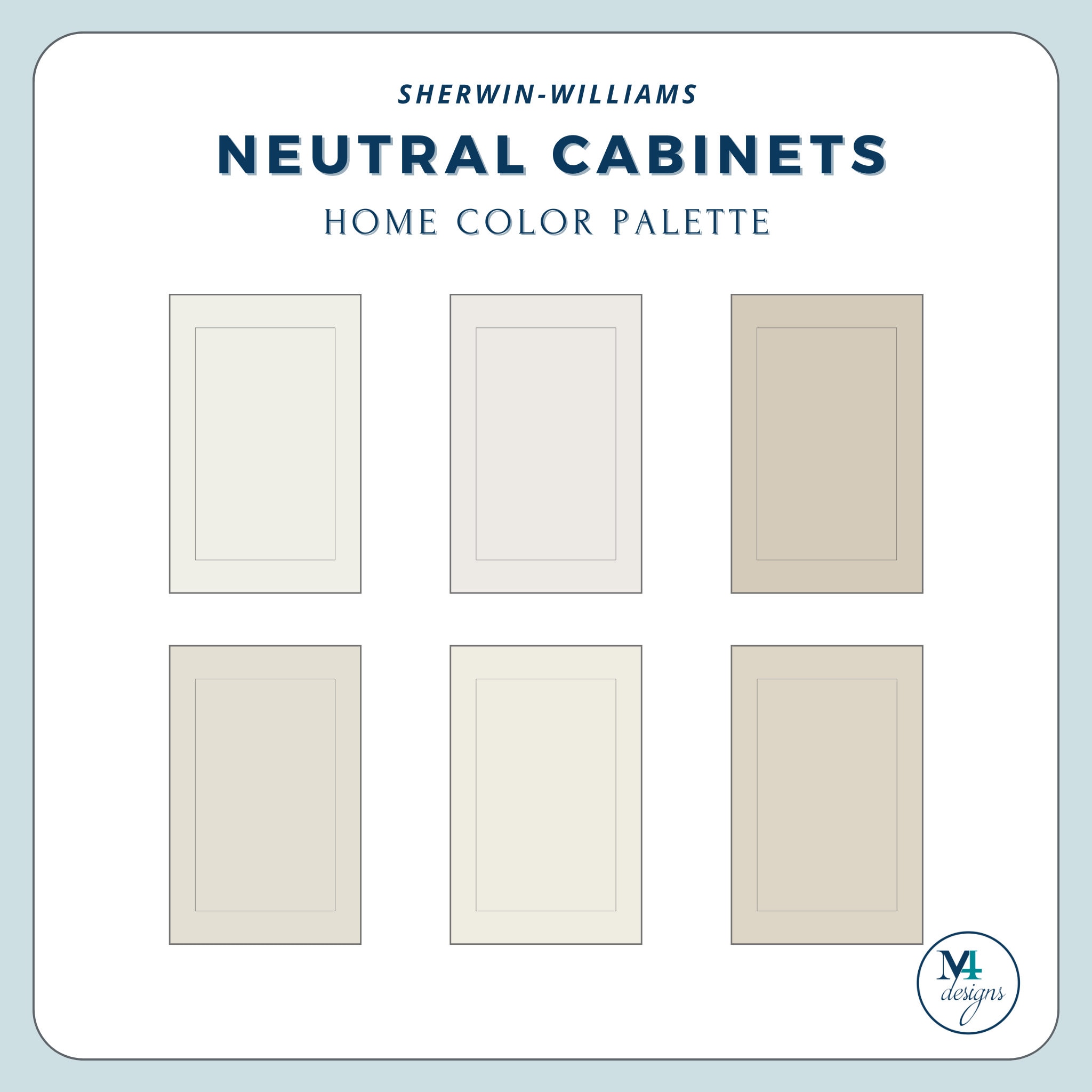 Cabinet Color Palette for Home Interior Paint Palette for Sherwin ...