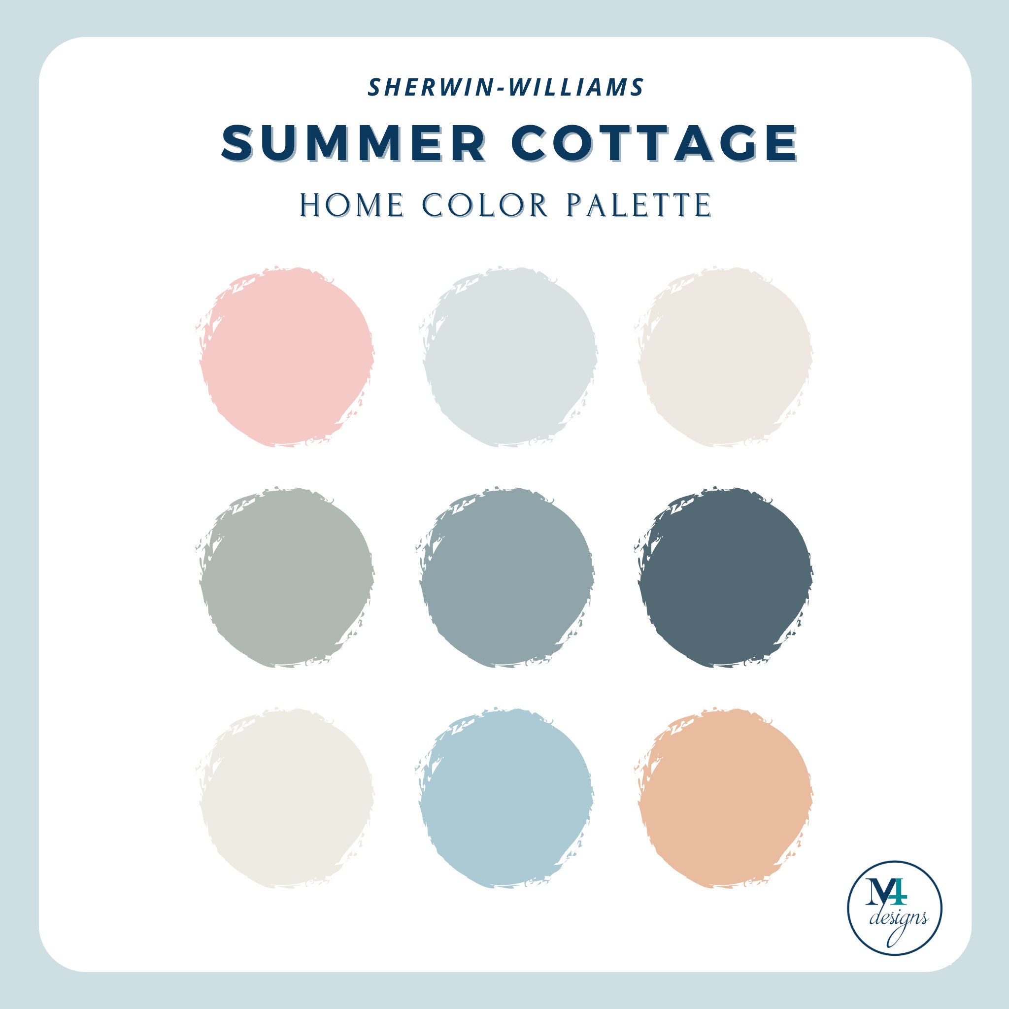 Coastal Cottage Color Palette: Sherwin Williams Whole Home Paint ...
