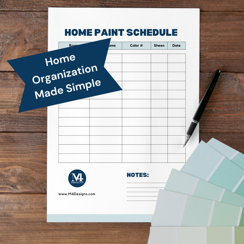 Paint Schedule Template - Etsy