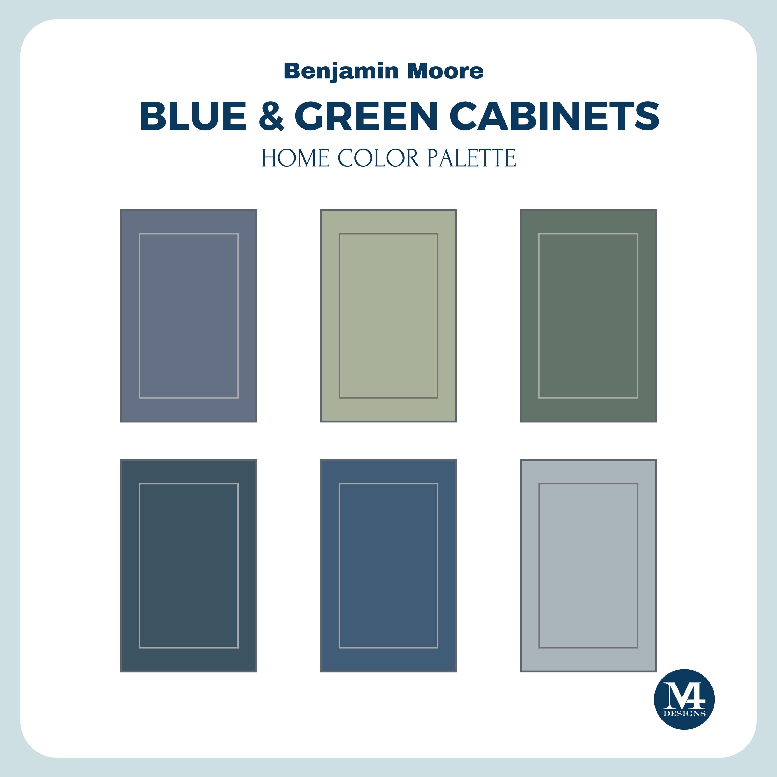 Blue Green Cabinet Paint Color Palette: Benjamin Moore Kitchen Colors ...