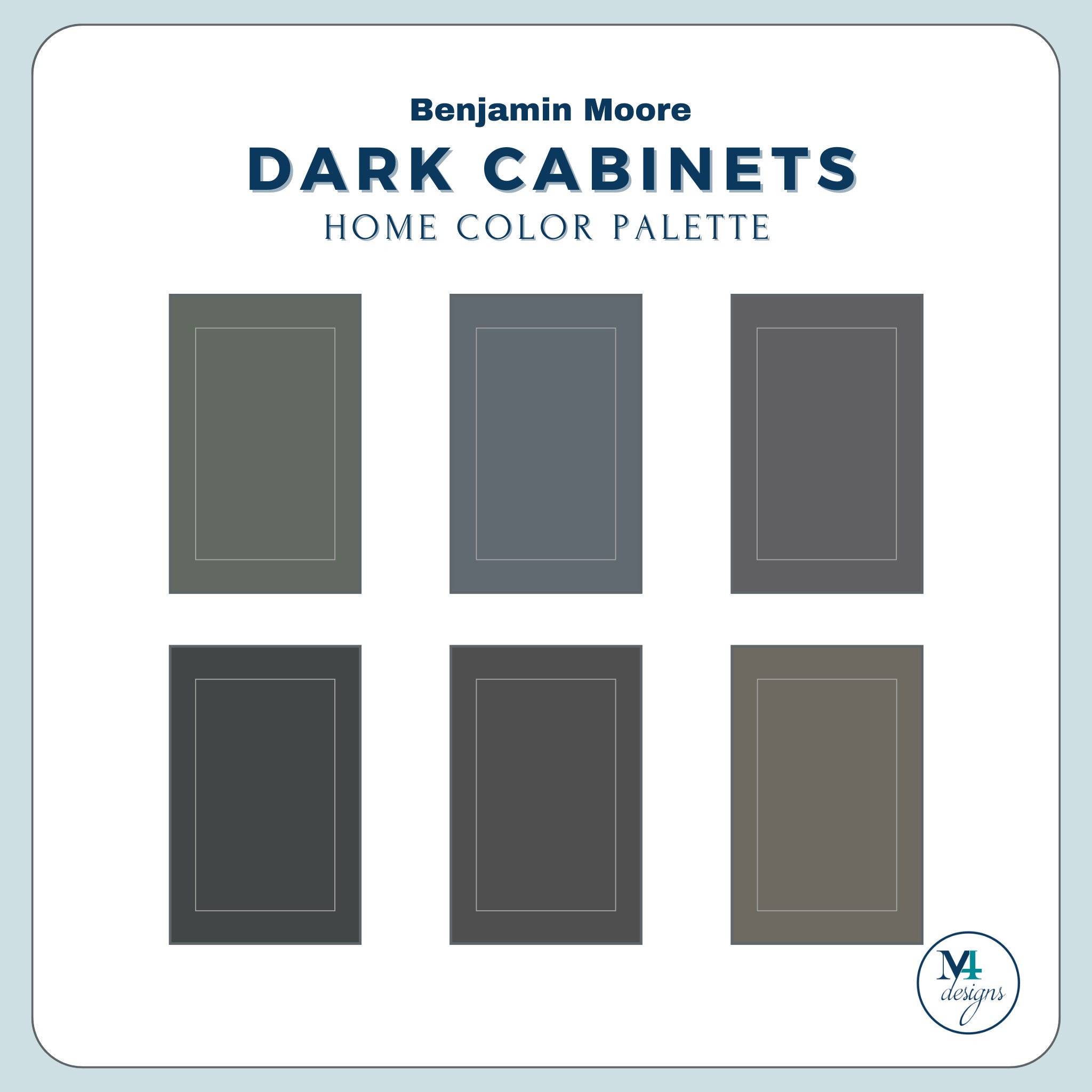 Dark Cabinet Color Palette for Home Interior Paint Palette for Benjamin ...