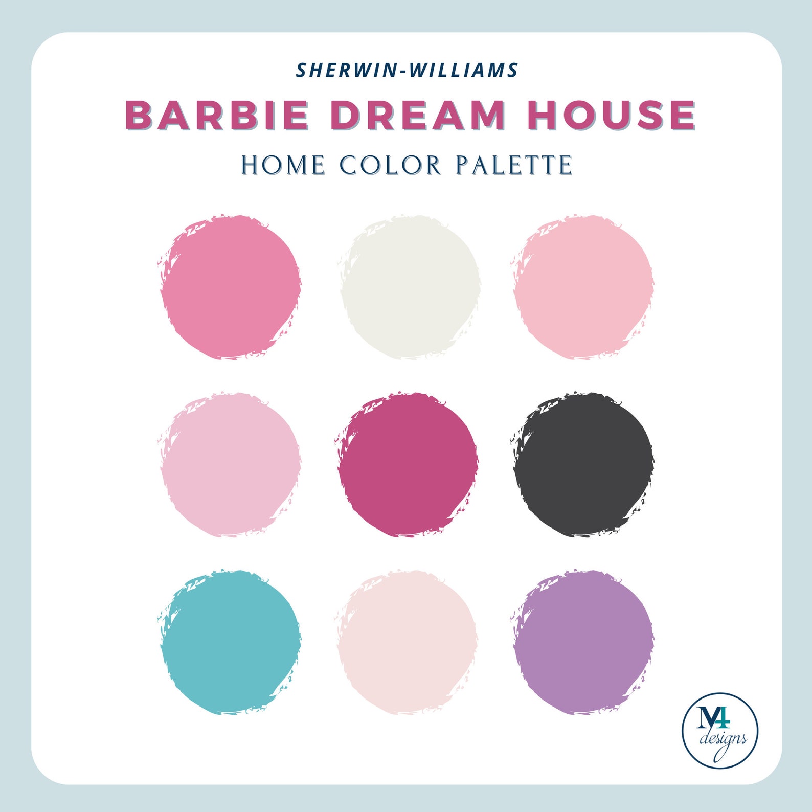 Barbie Dream House Color Palette Home Interior Paint Sherwin Williams ...
