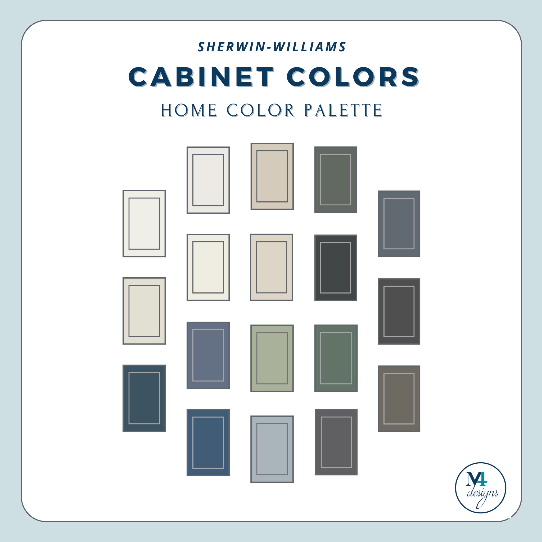 Cabinet Color Palette for Home Interior Paint Palette for Sherwin ...