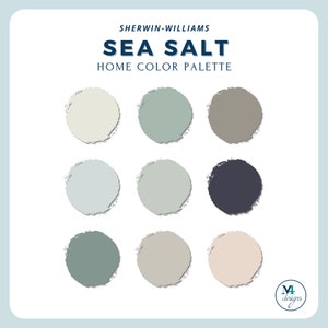Sherwin Williams Sea Salt Color Palette: Coastal Home Interior (digital ...