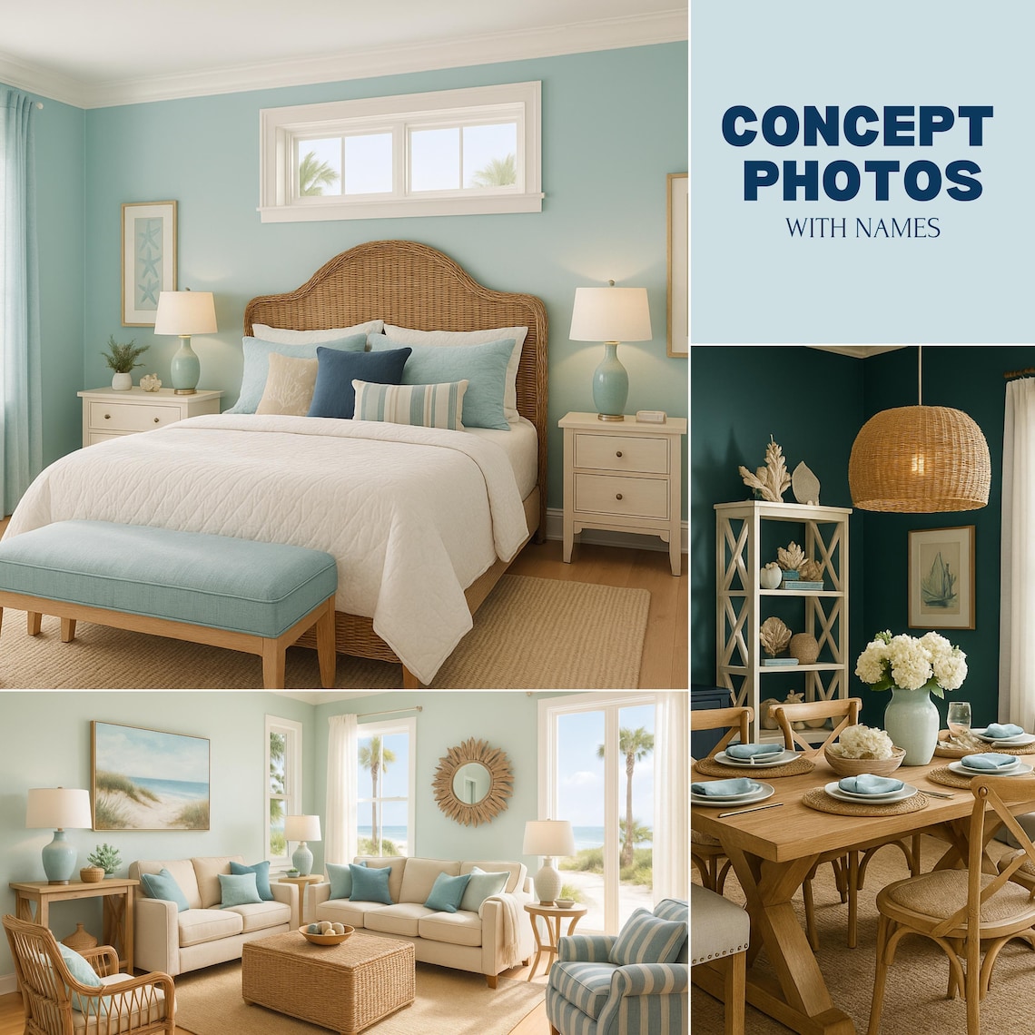 Ocean Color Palette: Sherwin Williams Coastal Paint Colors (digital ...