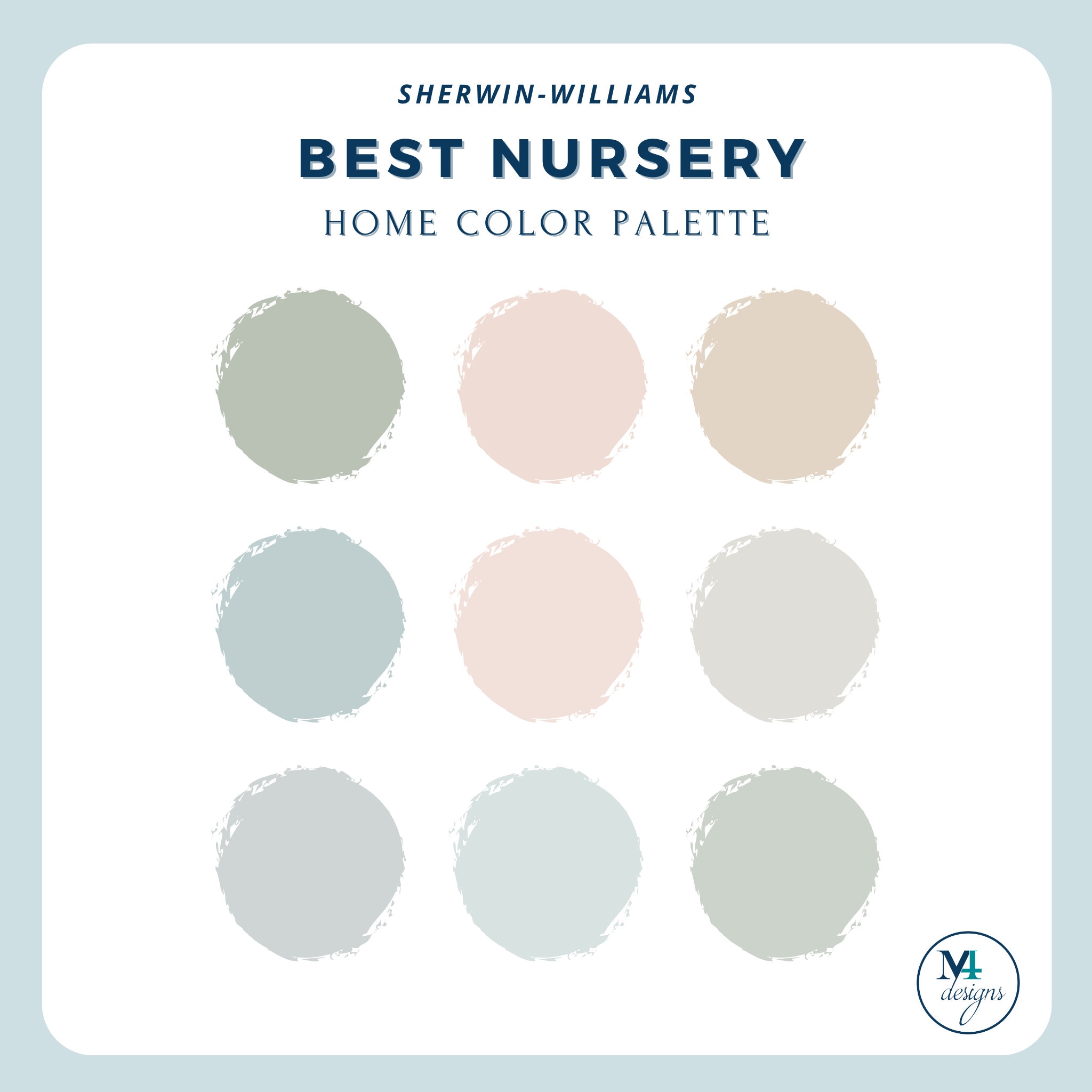 Baby's Room Color Palette for Home Interior Paint Palette for Sherwin ...