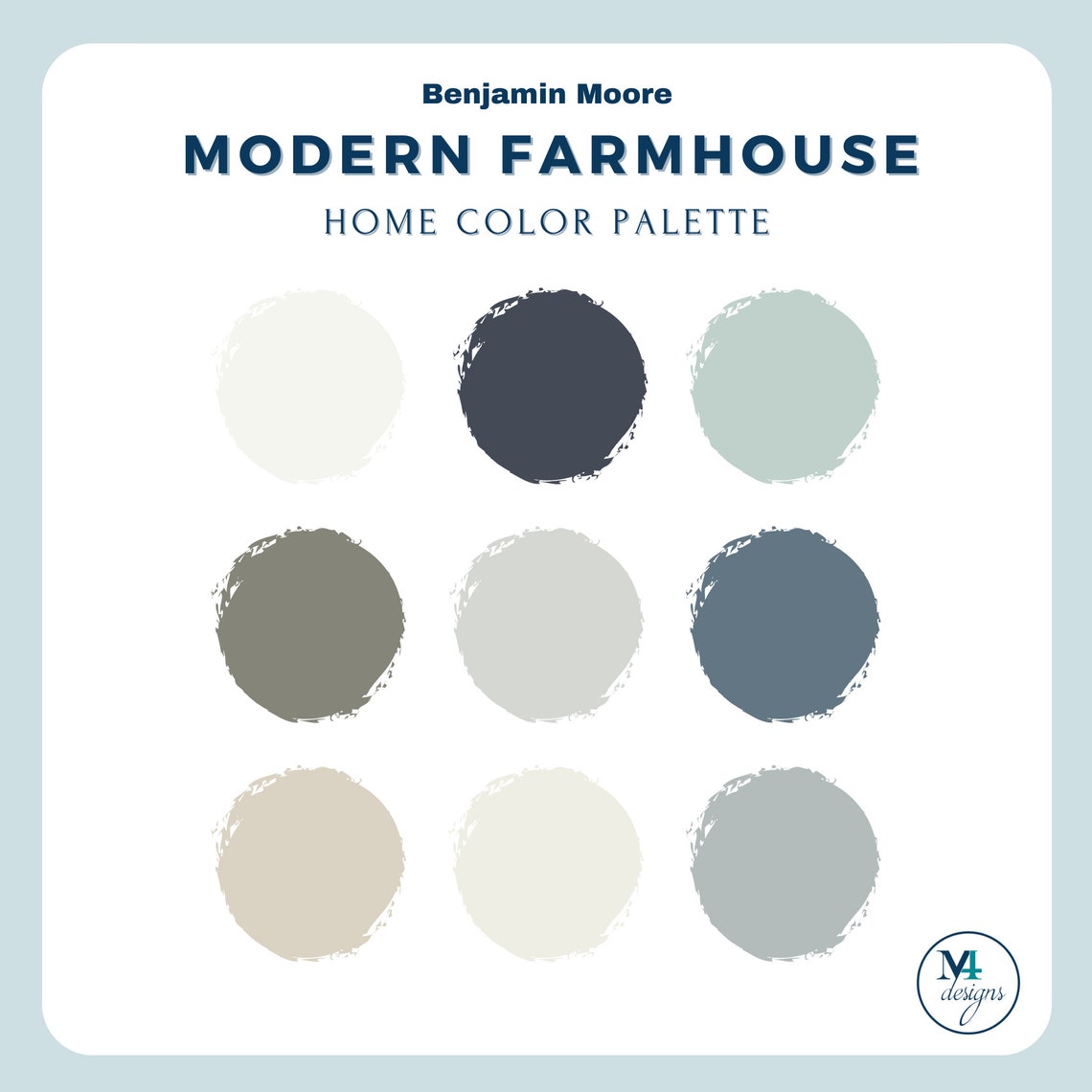 Modern Farmhouse Color Palette for Home Interior Paint Palette for ...