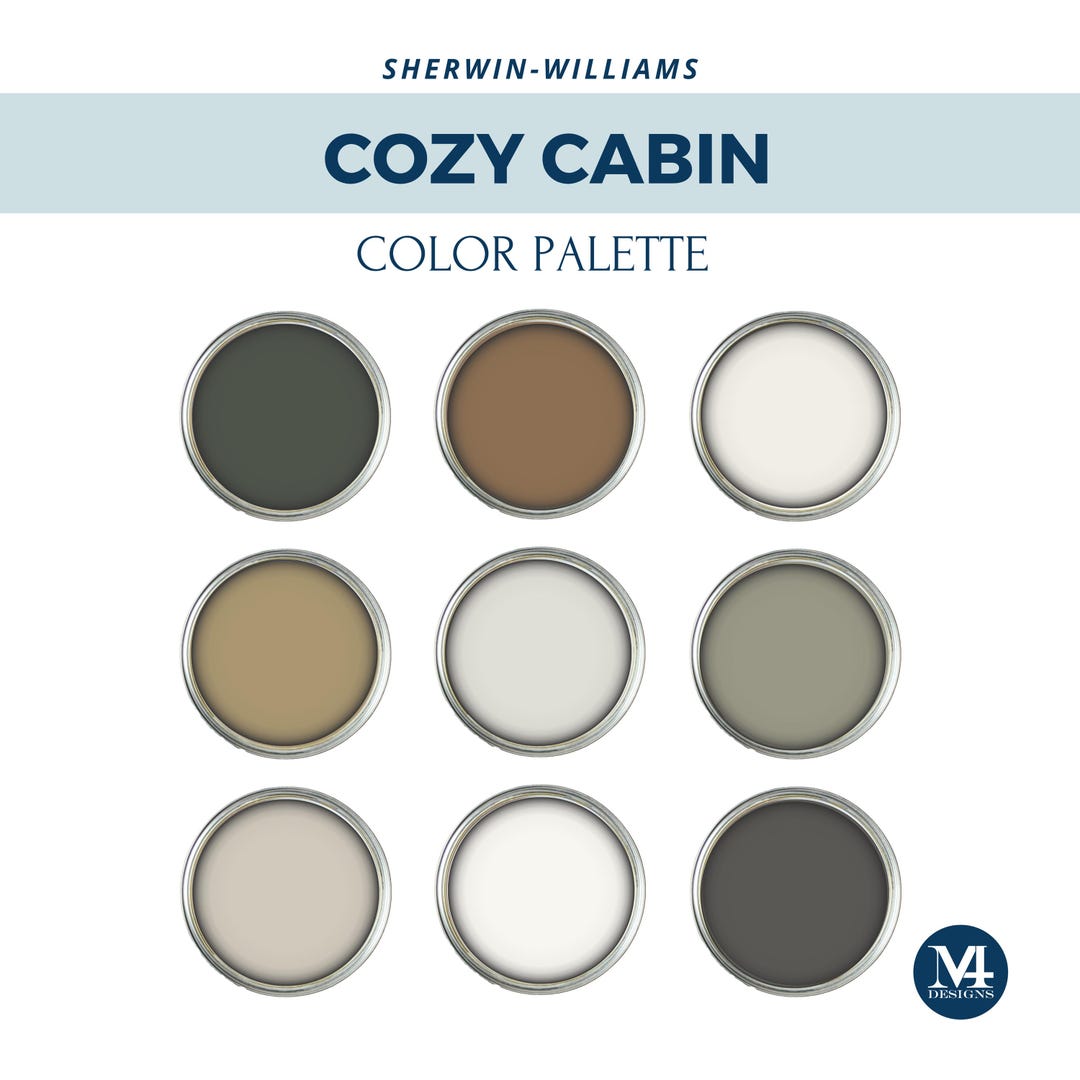 Cozy Cabin Paint Palette: 9 Sherwin Williams Colors (digital Download ...