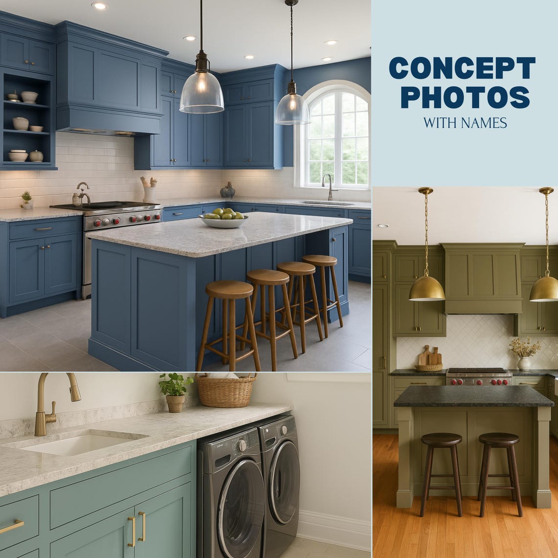 Blue Green Cabinet Paint Color Palette: Benjamin Moore Kitchen Colors ...