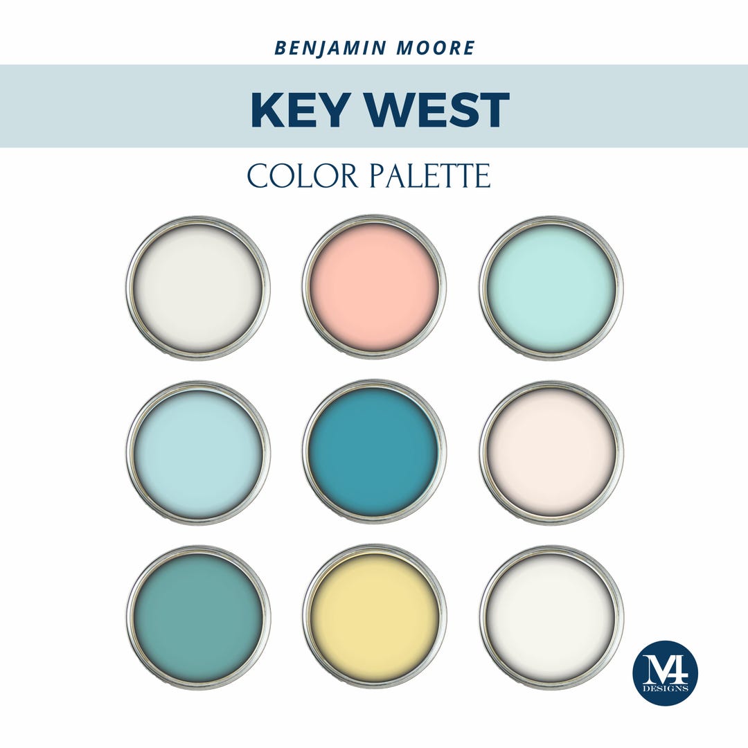 Key West Color Palette: Benjamin Moore Paint Colors (digital Download ...