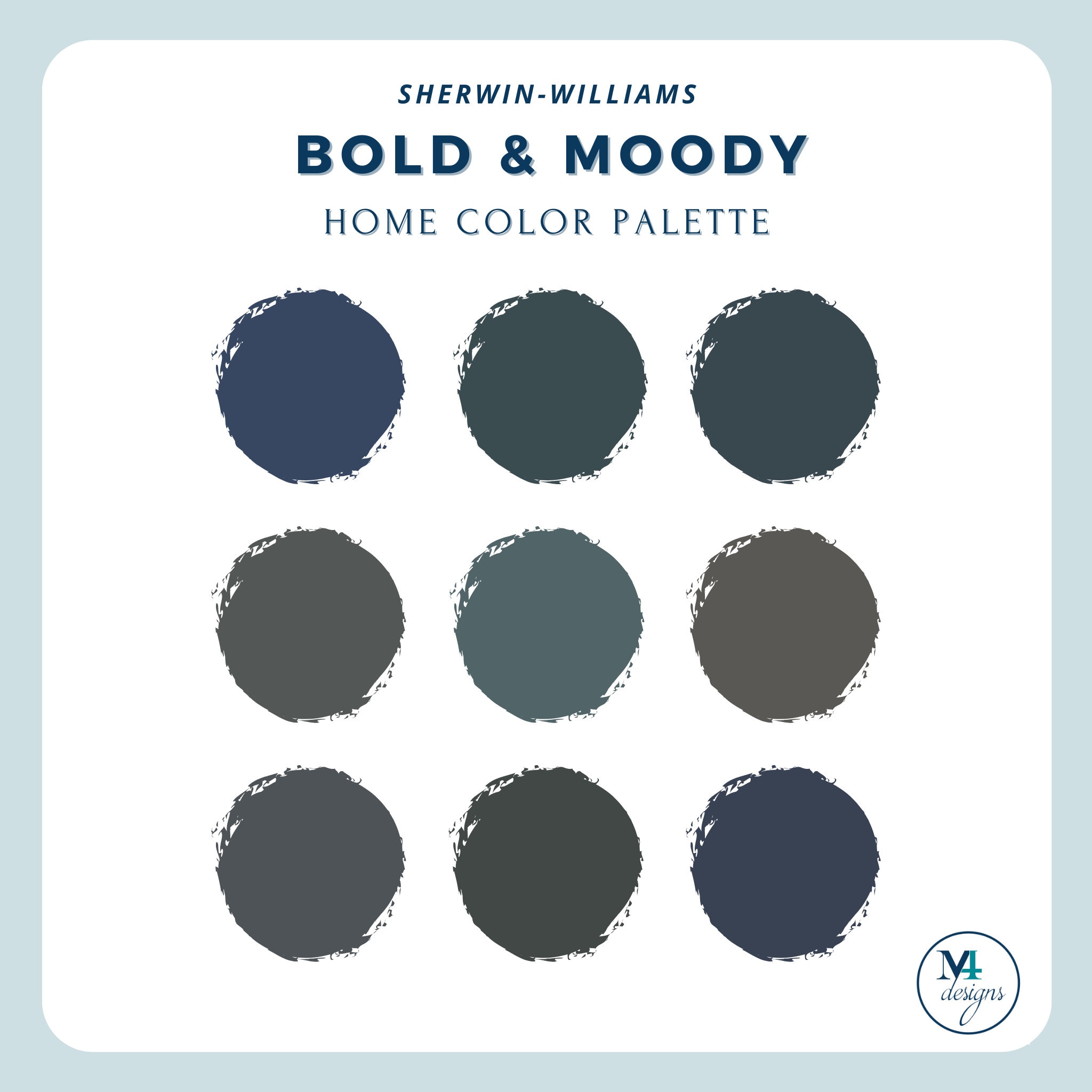 Bold & Moody Sherwin Williams Paint Palette for Home (digital) - Etsy