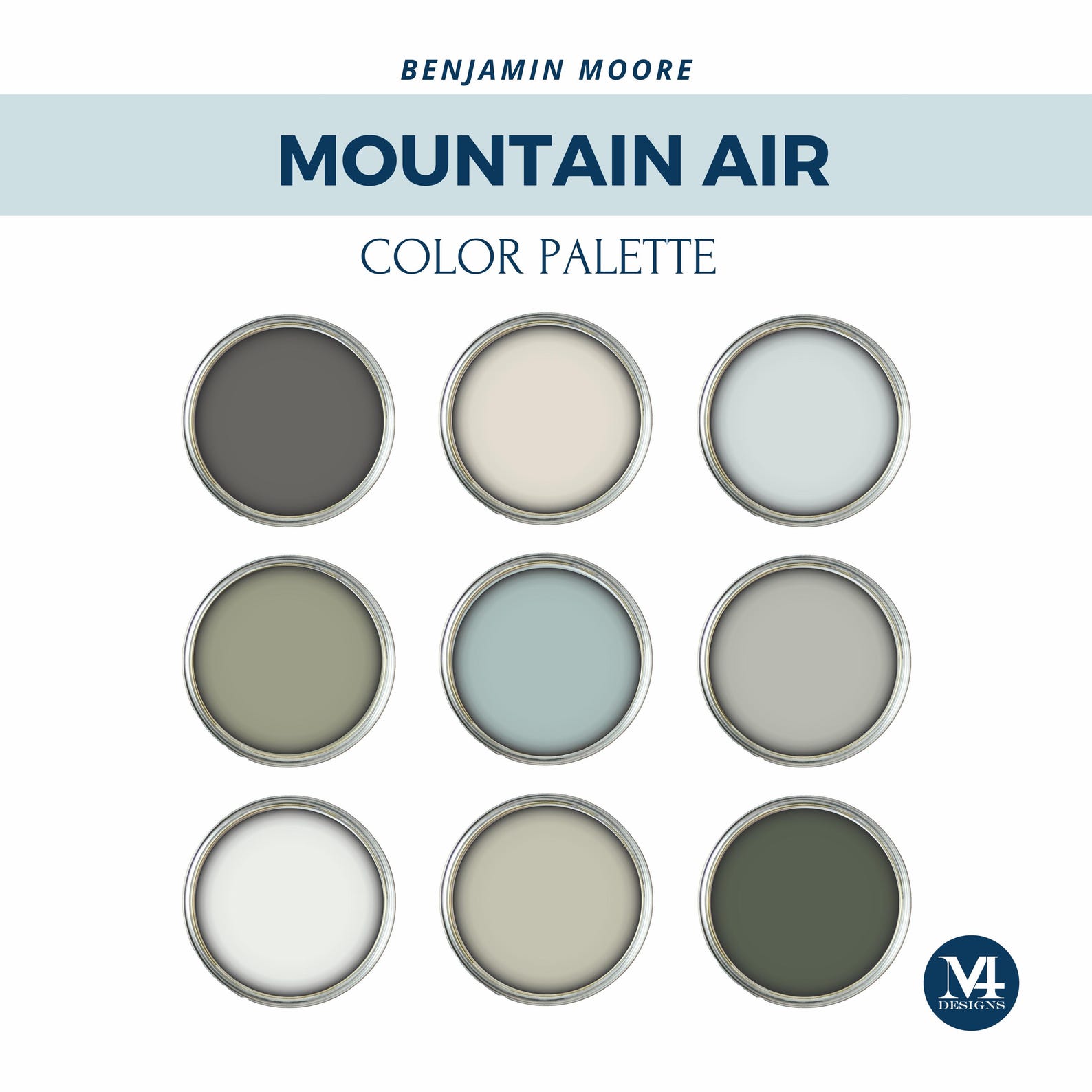 Mountain Air Color Palette: Benjamin Moore Paint Colors (digital ...