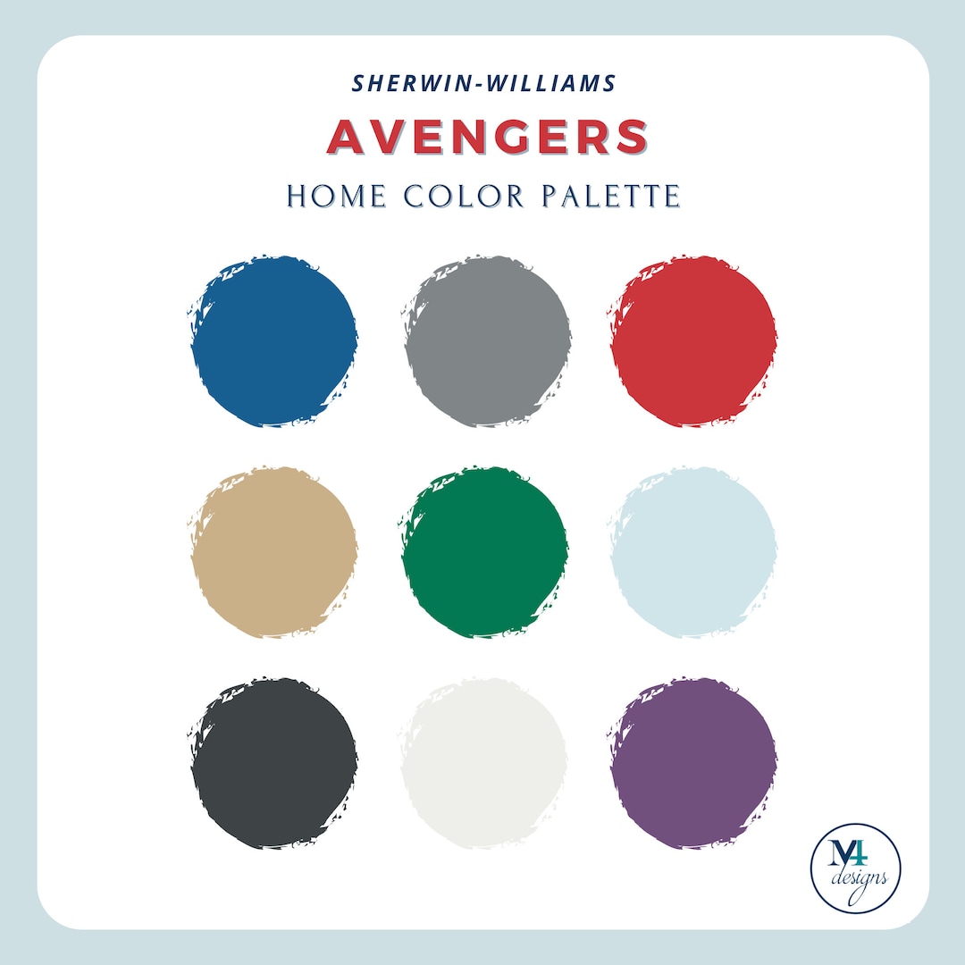 Avengers Color Palette for Home Interior Paint Palette for Sherwin ...