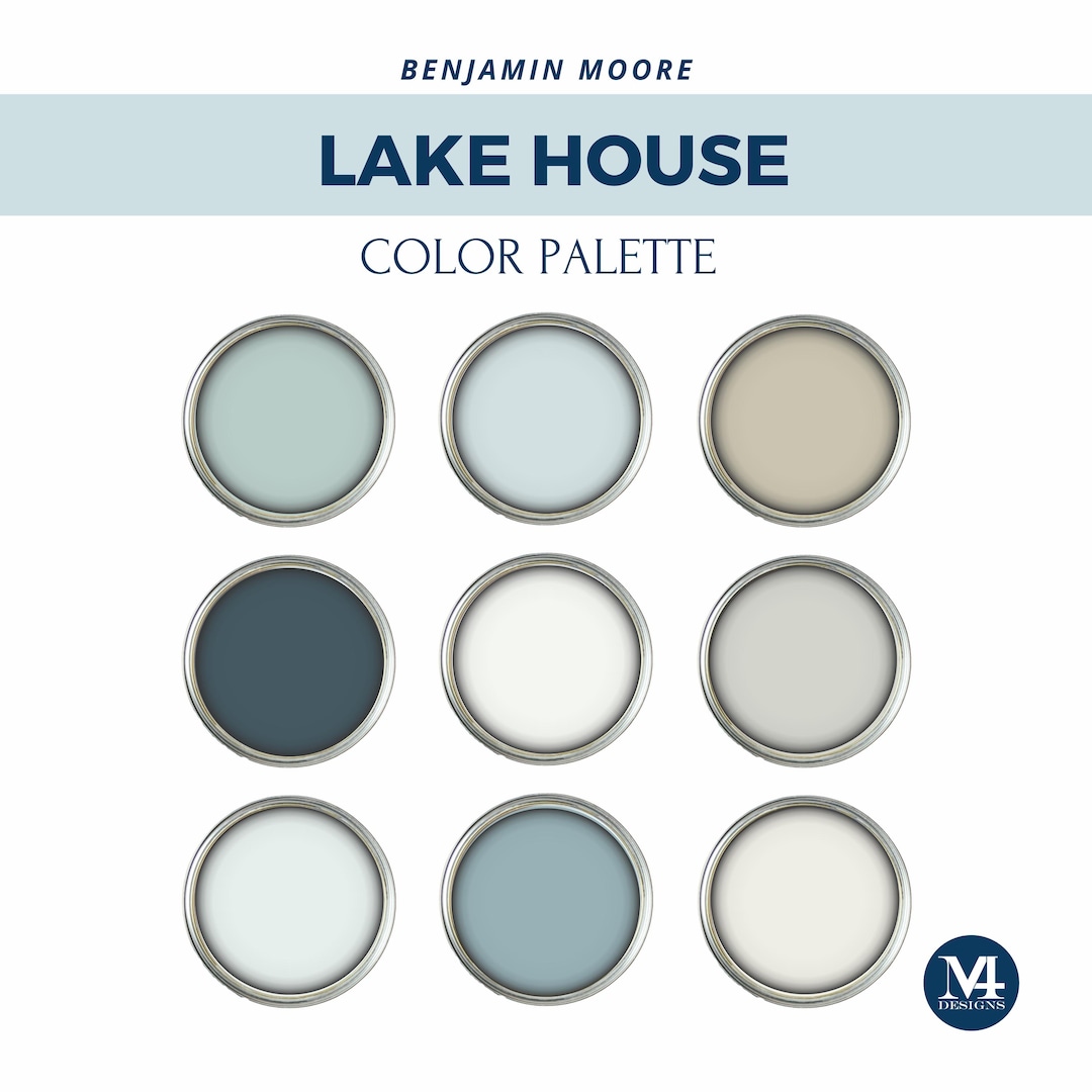Lake House Color Palette: Coastal Benjamin Moore Paint Colors (digital ...